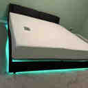 Ivy Bronx Led Bed Frame With Charging Ports And Headboard Modern Low ...