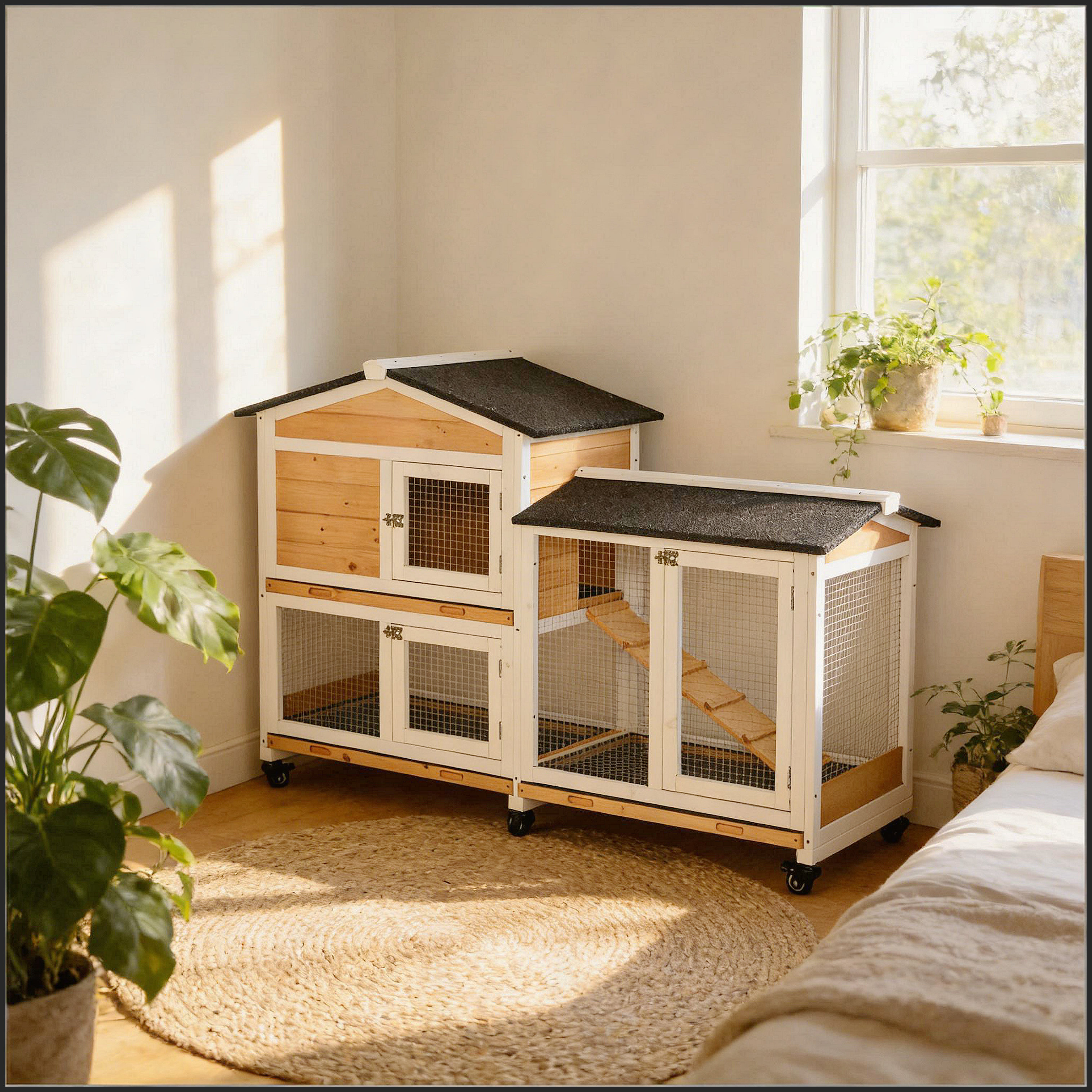 Tucker Murphy Pet™ Pet Hutch,Mobile Wooden Rabbit Hutch | Wayfair