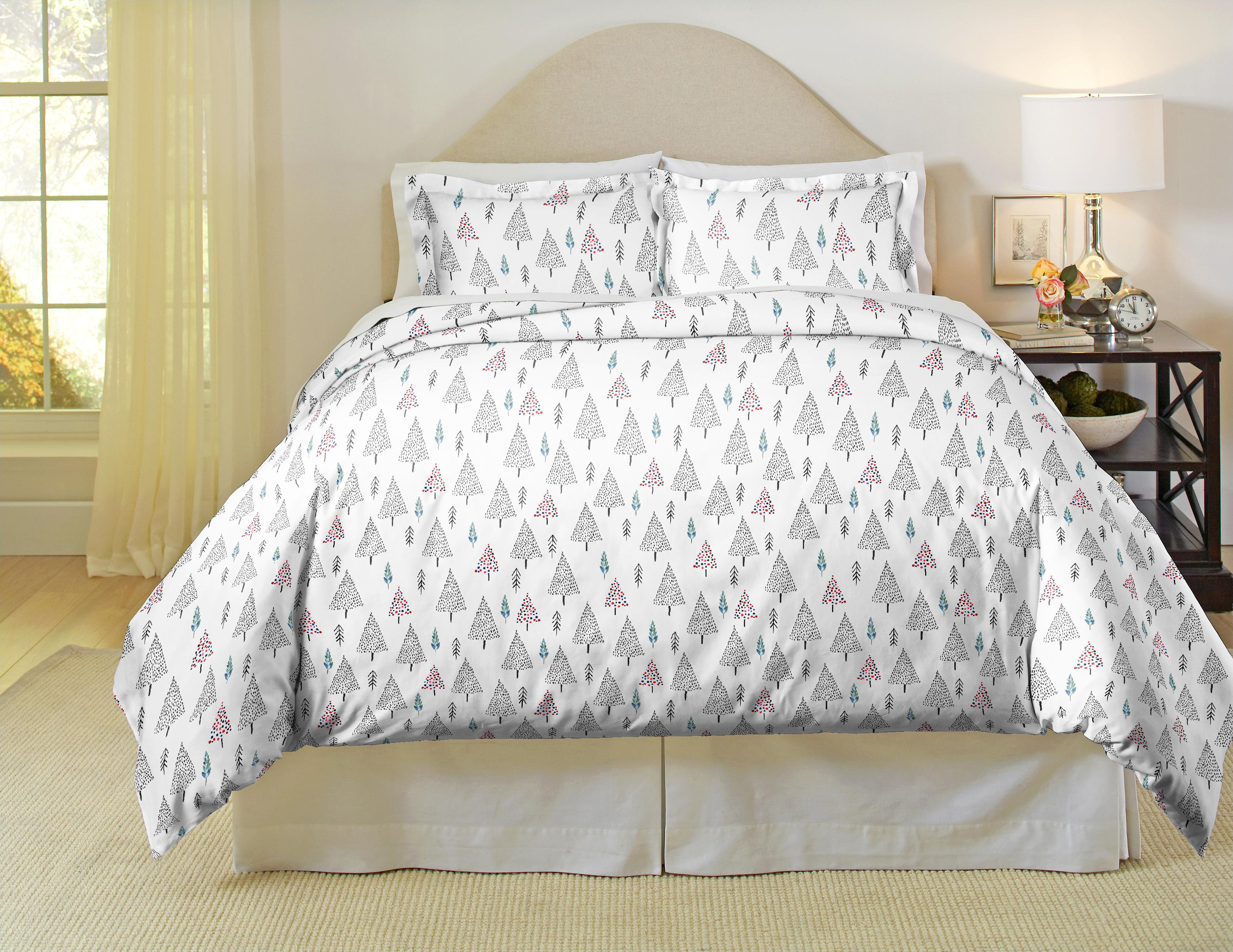 Pointehaven 180 GSM Cotton Flannel Pine Tree Duvet Set | Wayfair
