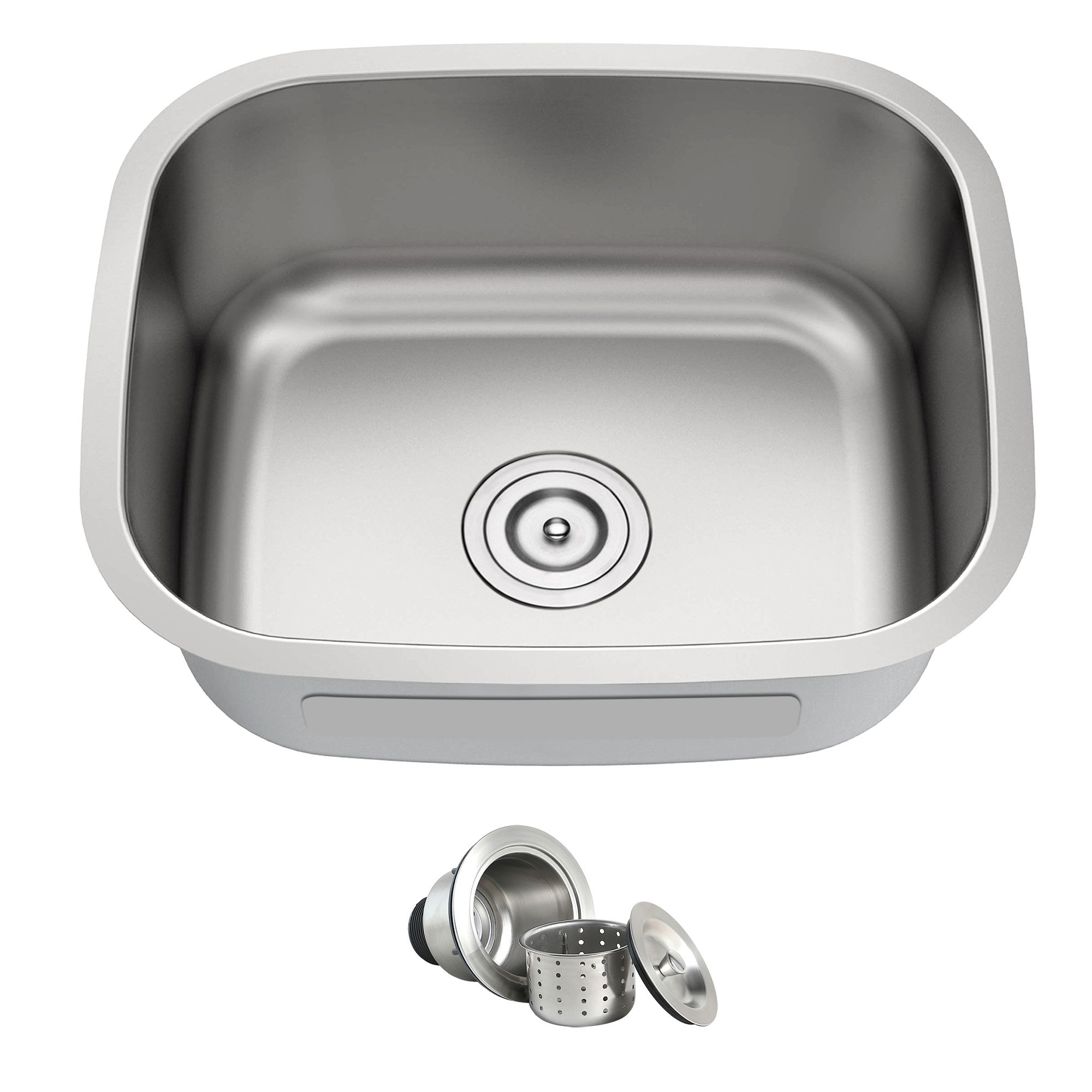 Blenzia 18 Inch Undermount Small Kitchen Sink, 18 Gauge Stainless Steel ...