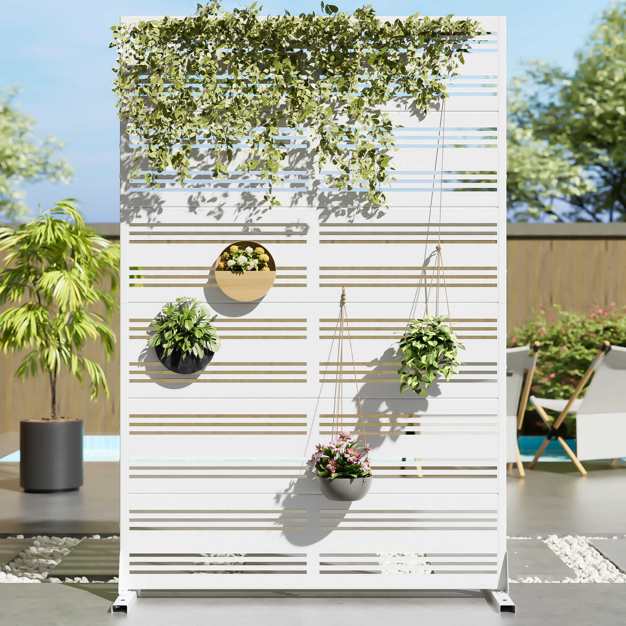 Dovelina Metal Outdoor Privacy Screen & Reviews | Wayfair