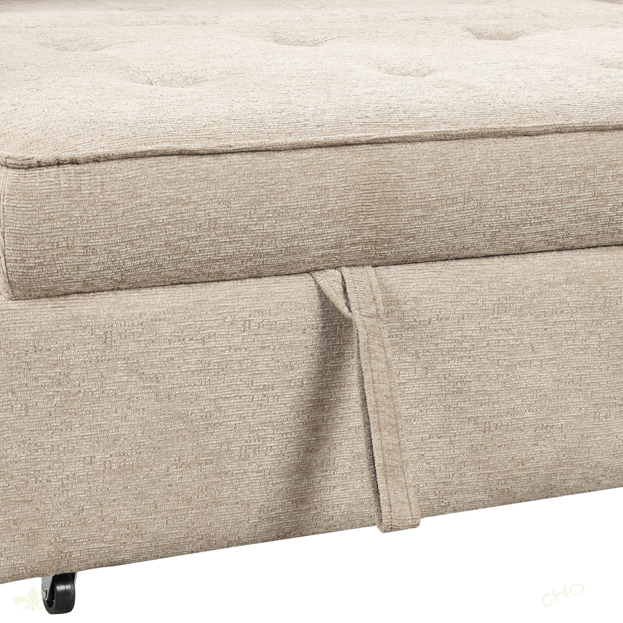 Latitude Run® Pull Out Sleeper Sofa With Storage Chaise And 2 Stools ...