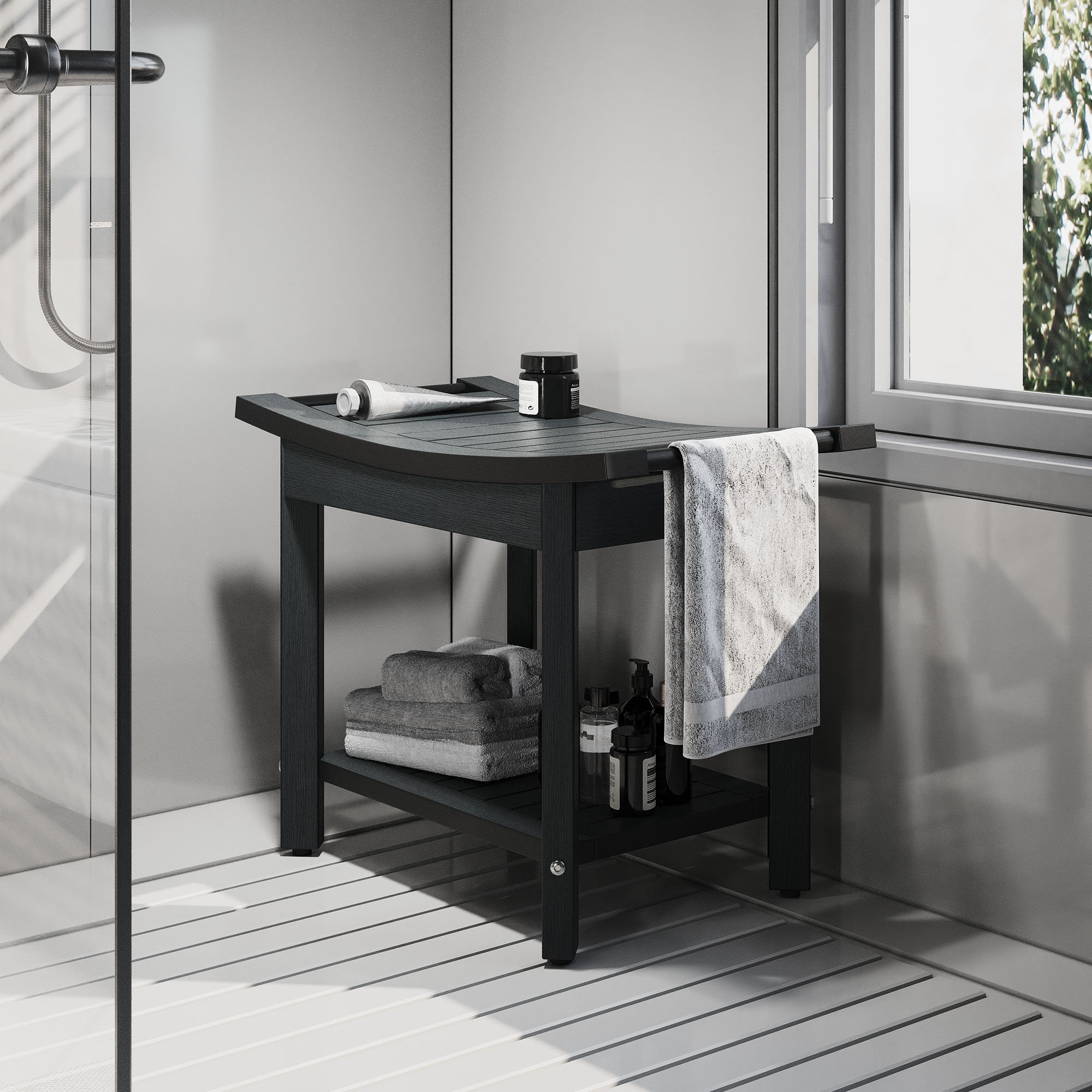 Wildon Home® Ayondela 24'' W Manufactured Wood Shower Bench & Reviews ...