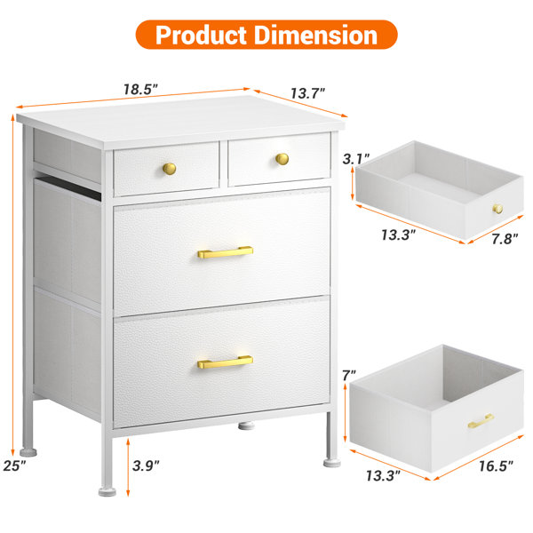 17 Stories Charels Nightstand, Small Dresser, Bedside Furniture, Night ...
