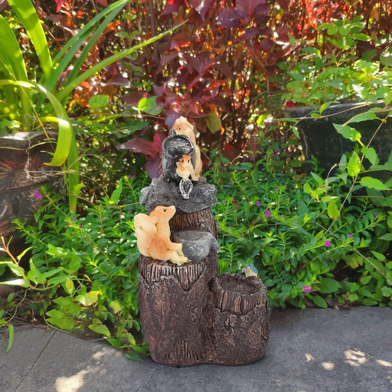 Millwood Pines Harwick Squirrels Resin Garden Statue | Wayfair