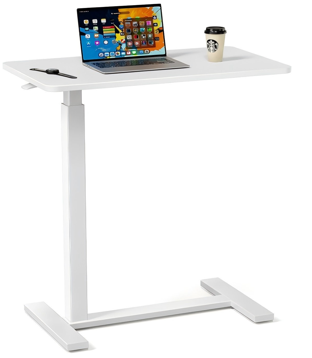 Inbox Zero Overbed Bedside Table With Wheels, Adjustable Hospital ...