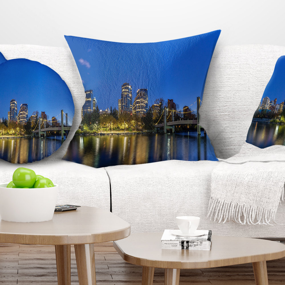 Design Art Calgary Skyline - Cityscape Printed Pillow | Wayfair