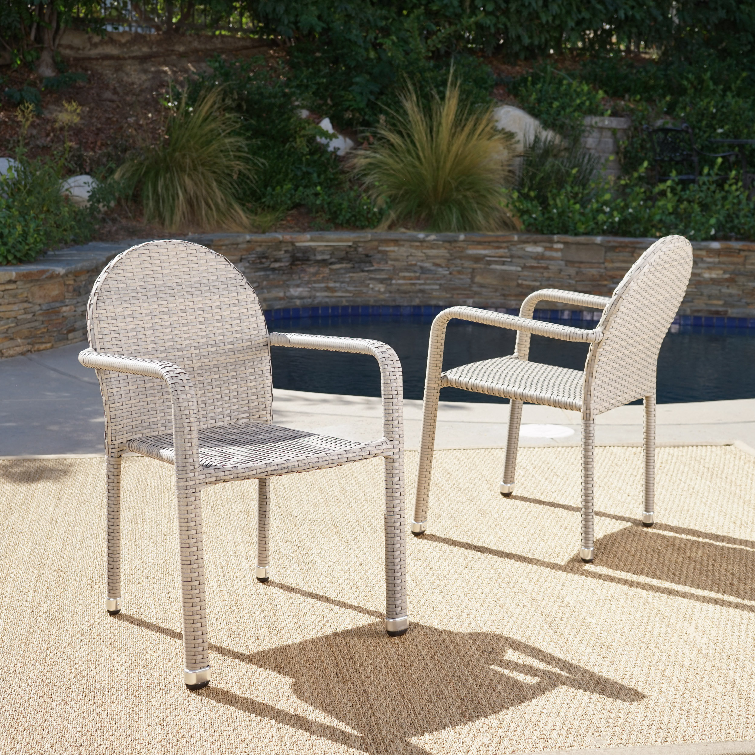 Wrought Studio™ Wiesner Outdoor Stacking Dining Armchairs "& Reviews ...