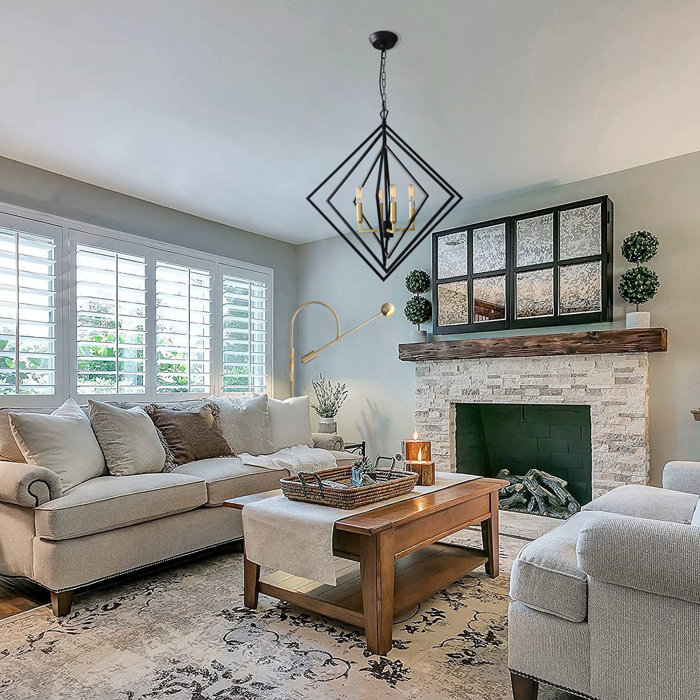 Millwood Pines Ahkari 4 - Light Dimmable Kitchen Island Geometric ...