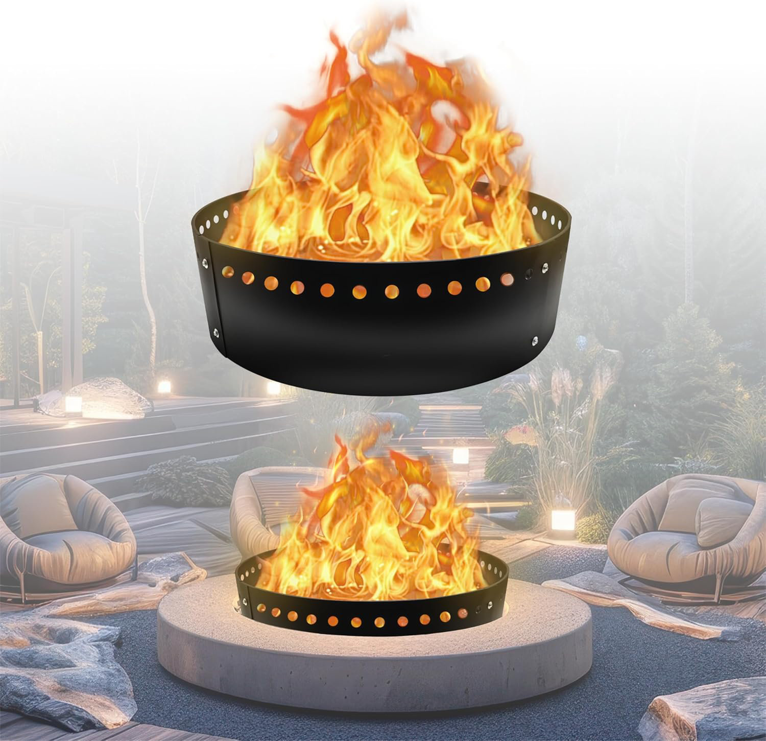 Arlmont & Co. - Smokeless Fire Ring Insert - 36" X 10" - Premium Heat ...