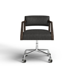 Brown Genuine Leather Office Chairs You'll Love | Wayfair