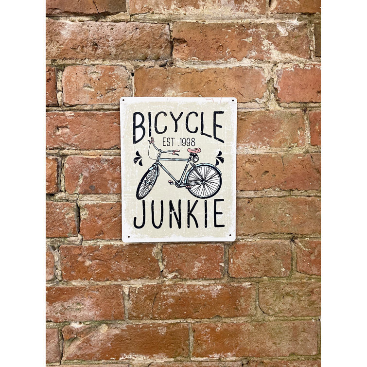 Maturi Woolford Bicycle Junkie Bike Signs and Plaques | Wayfair.co.uk