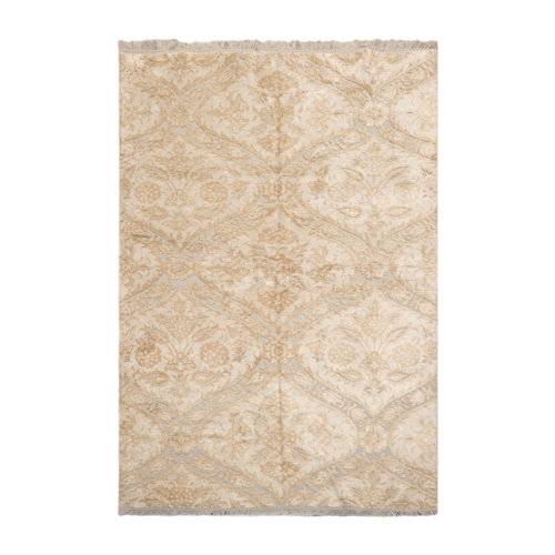 Bungalow Rose Hand Knotted Damask Rug | Wayfair