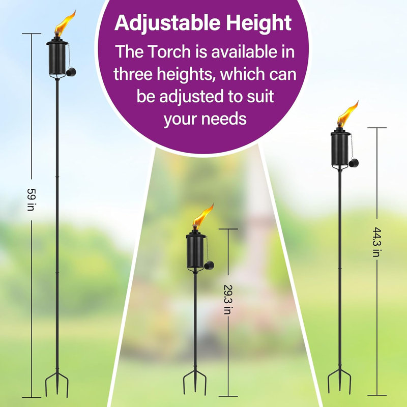 ATC CABINETS Home Garden Torch Set of 6, 16oz Outdoor Metal Torch ...