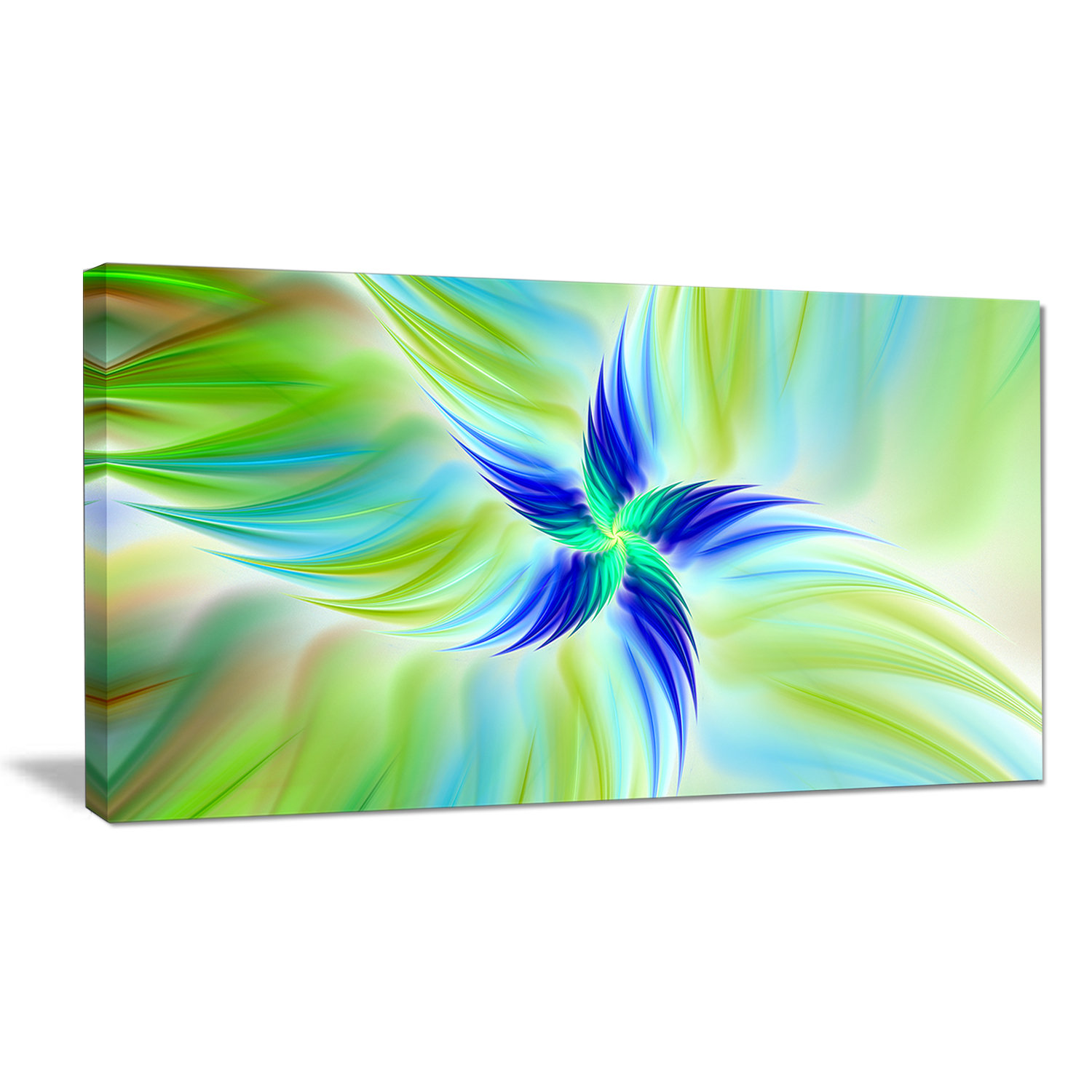 Design Art Huge Rotating Green Flower - Wrapped Canvas Graphic Art ...