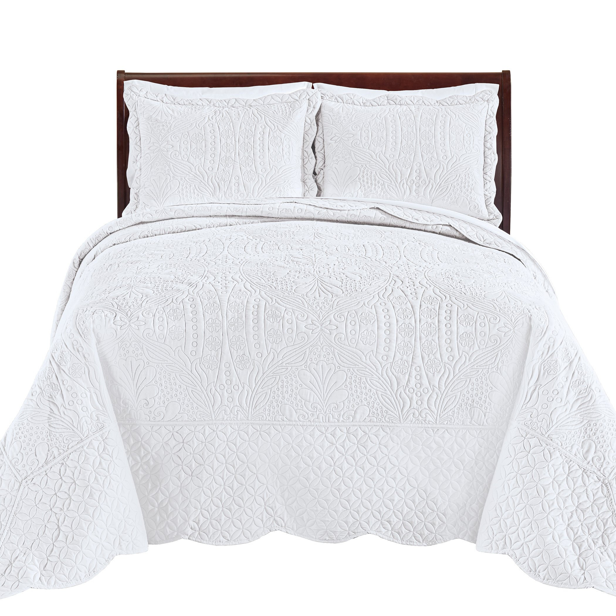 Winston Brands Demi Oversized Textured Medallion Design Scalloped Edge ...