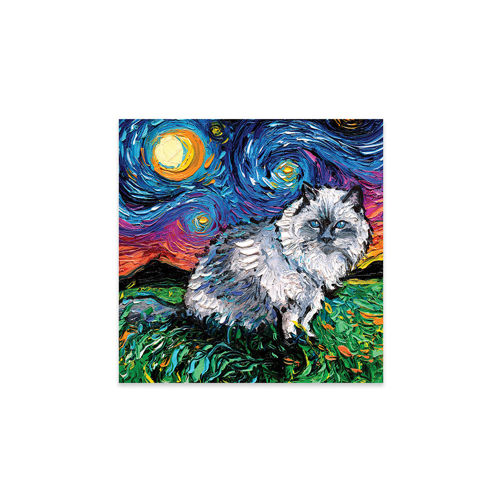 Red Barrel Studio® Ragdoll Cat Night by Aja Trier - No Frame Painting ...