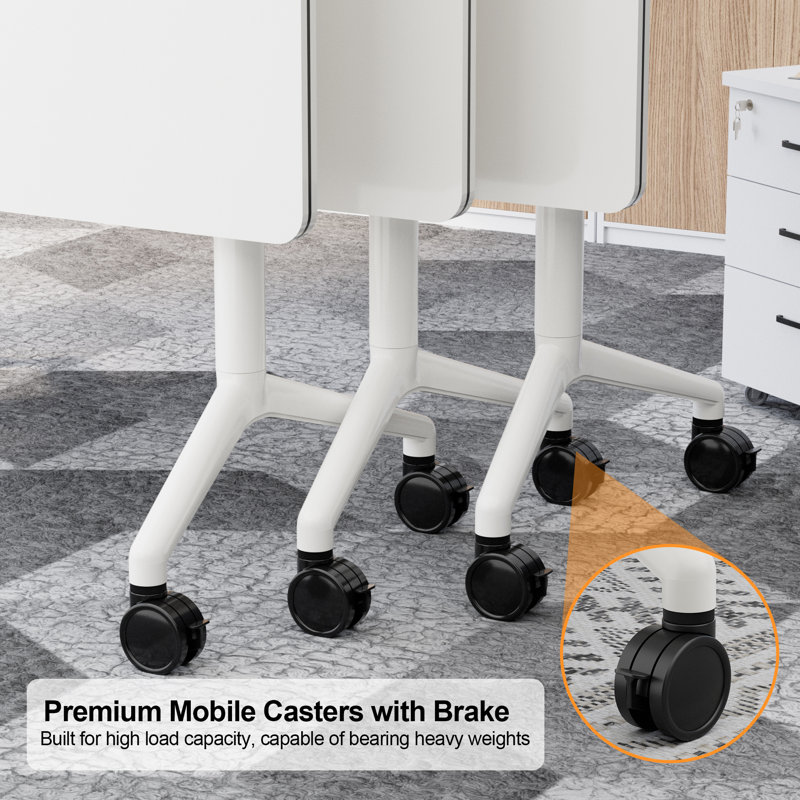 Inbox Zero 3 Pcs 63'' Flip-top Nesting Mobile Training Table - Wayfair ...