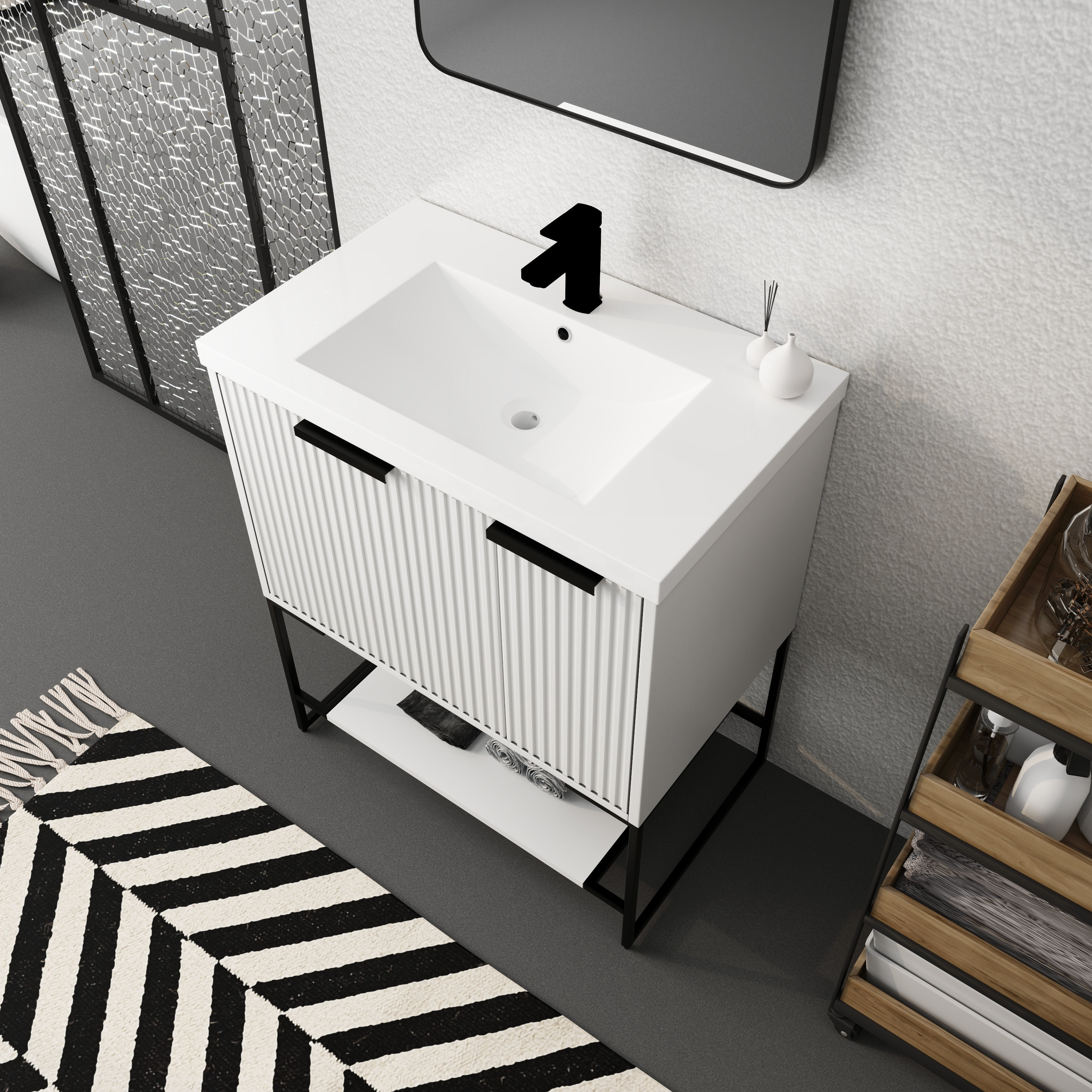 Ebern Designs Taralyn 29.5'' Single Bathroom Vanity with Resin Top ...