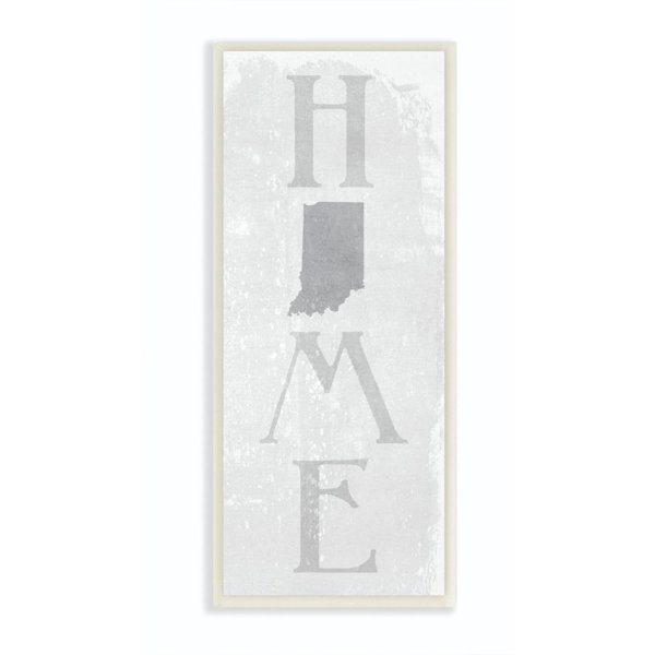 Ebern Designs «Indiana Home State Map Textured Word Design», impression ...