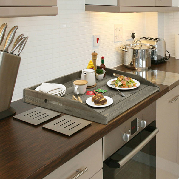 MyGift Decorative Solid Wood Burner Cover Stove Tray - Wayfair Canada