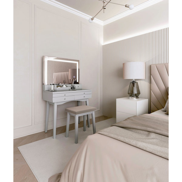 Isabelline Dressing Table with Mirror | Wayfair.co.uk