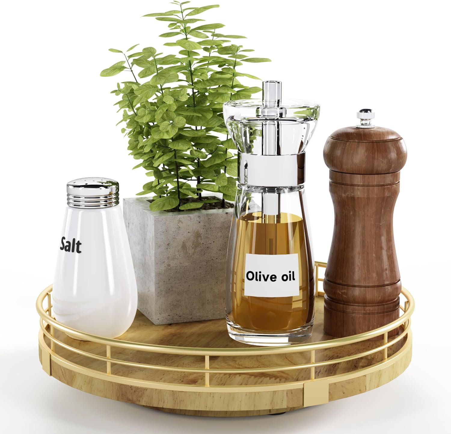 Ophelia & Co. Wood Rotating Turntable Tray For Bathroom Vanity, Kitchen ...