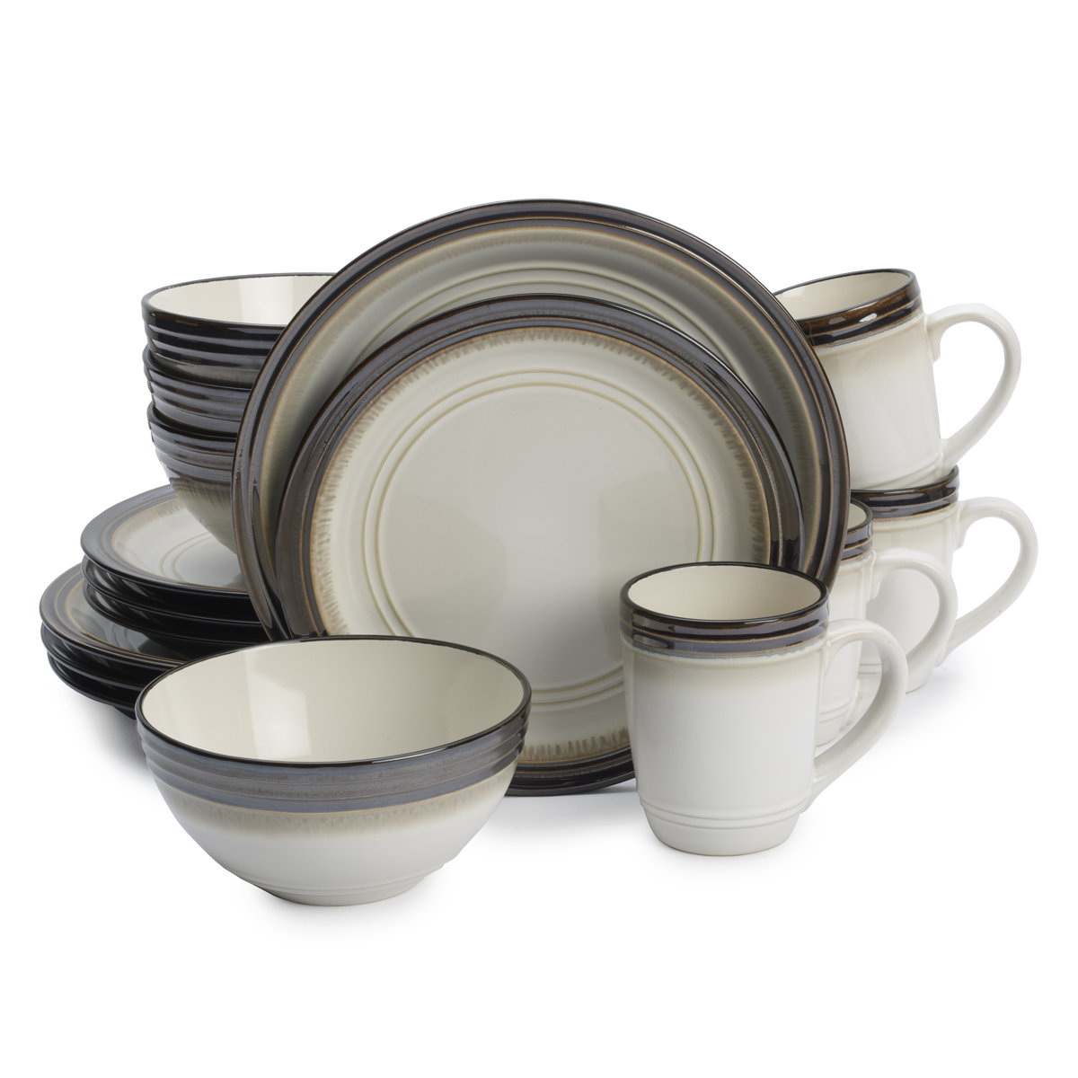 Mikasa Bailey 16-Piece Stoneware Dinnerware Set, Service for 4 ...
