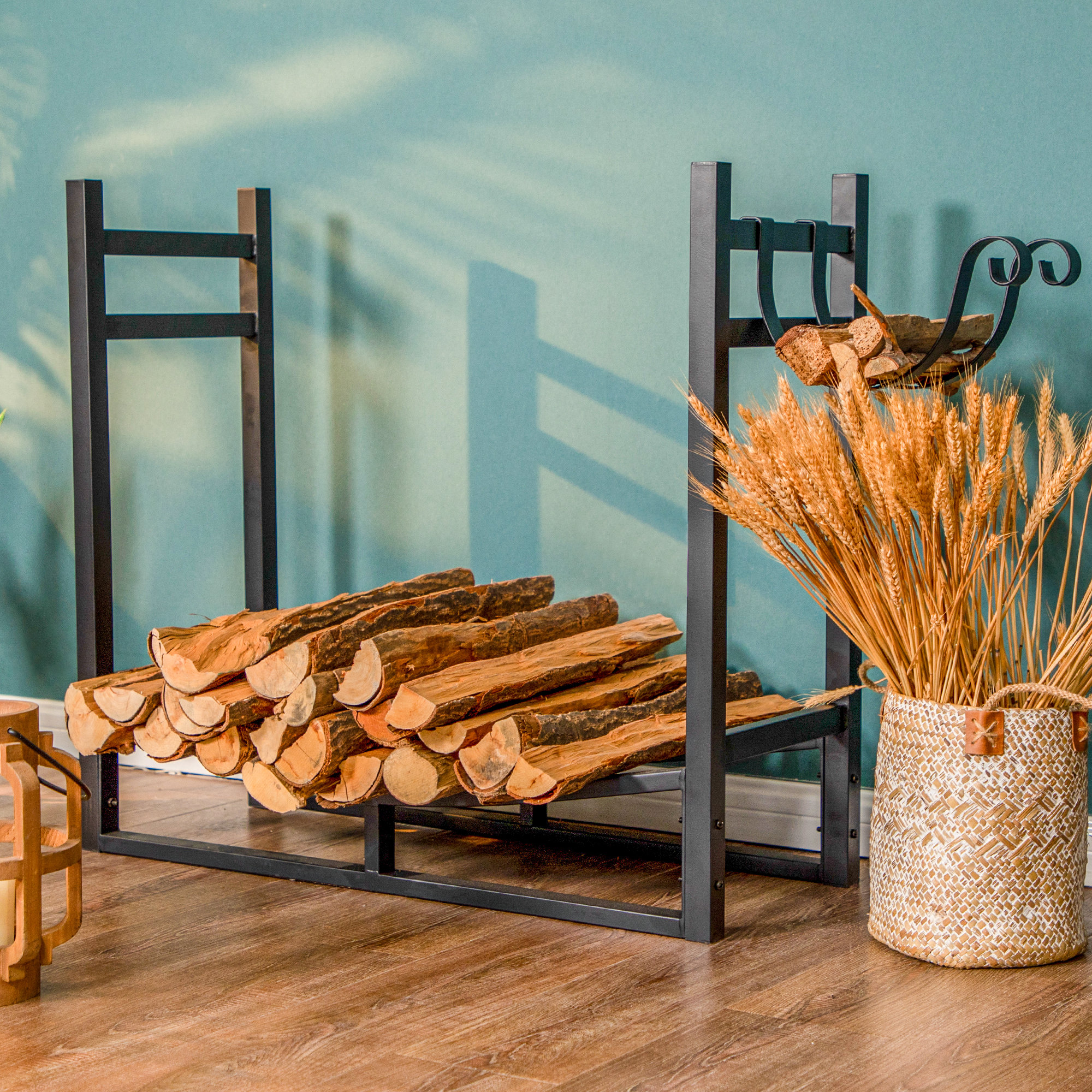 Red Barrel Studio® Hermy Heavy Duty Firewood Indoor/Outdoor Log Rack ...