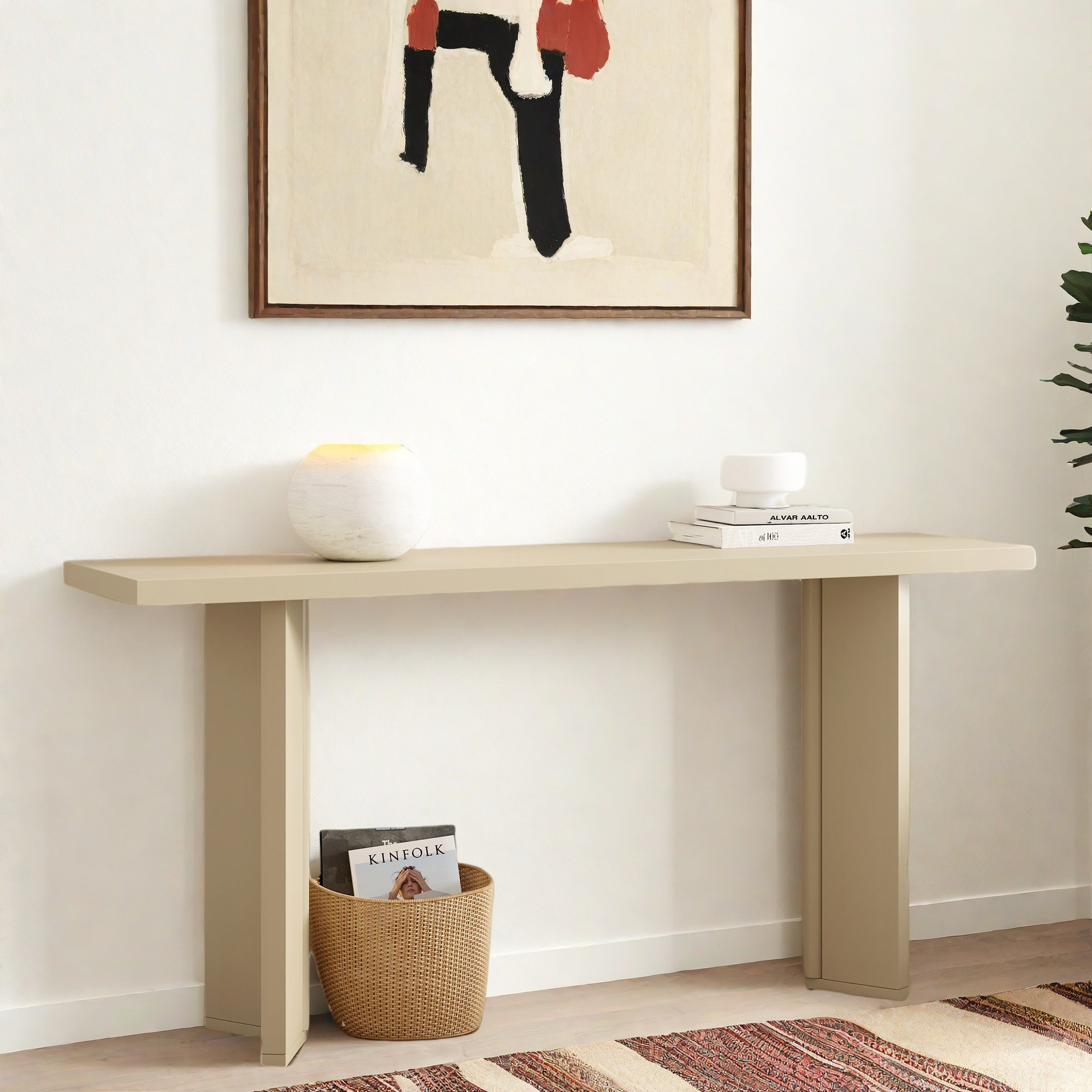 Latitude Run® Modern Console Table With Geometric Shape Structure And ...