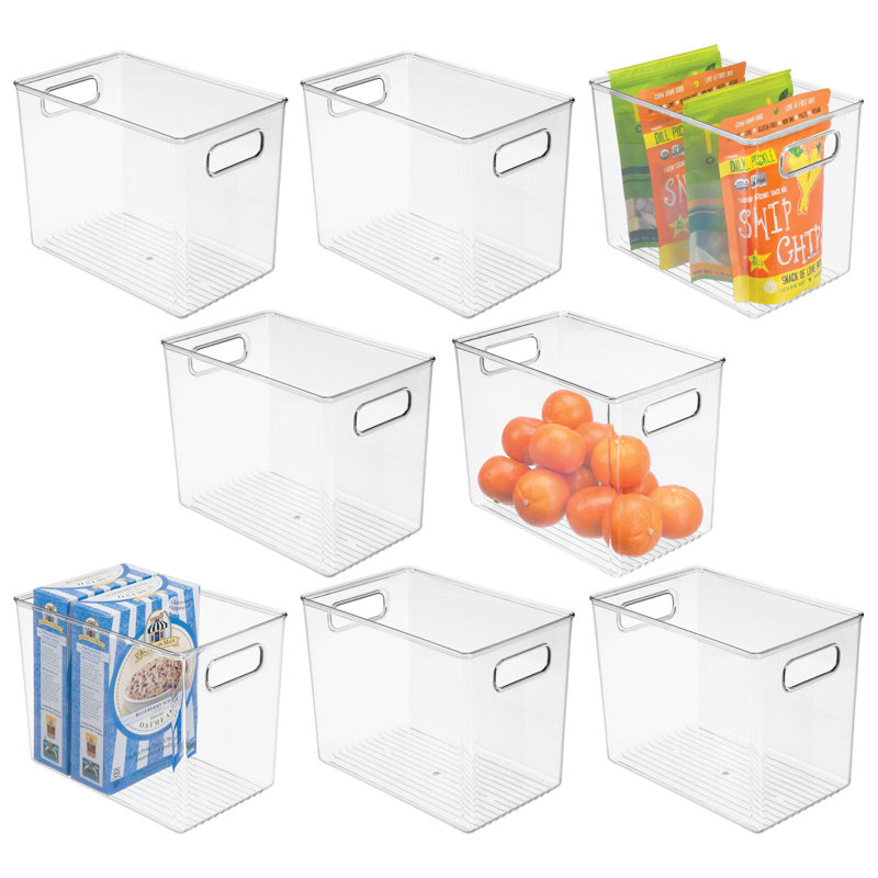 mDesign Plastic Deep Stackable Bin Set | Wayfair