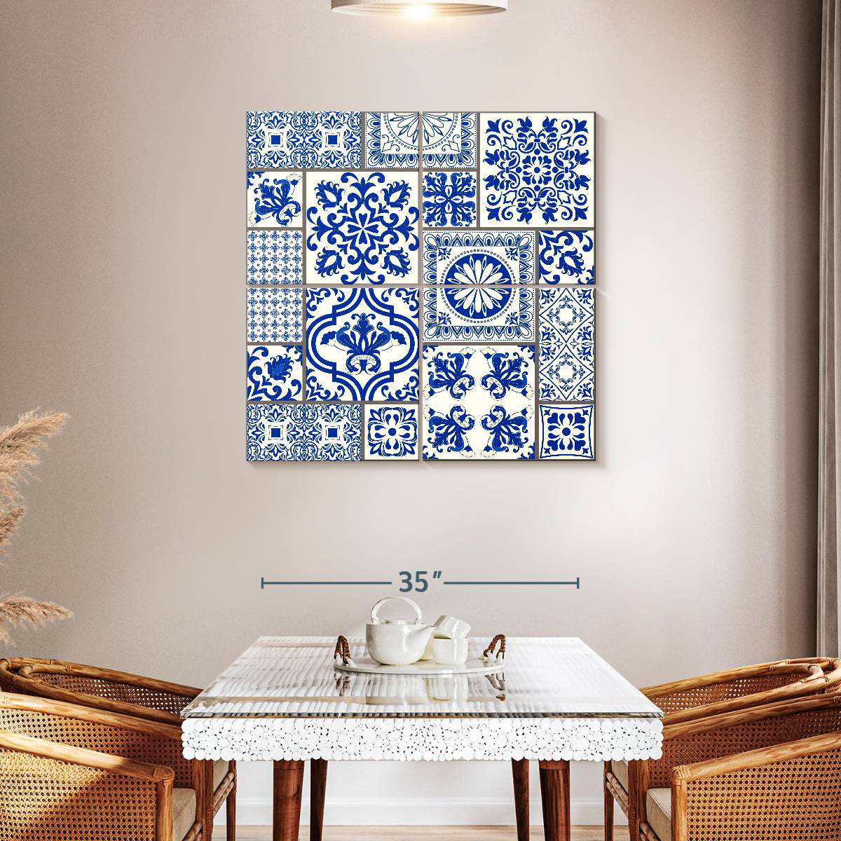 Bungalow Rose Kerner Blue Majolica Tiles | Wayfair