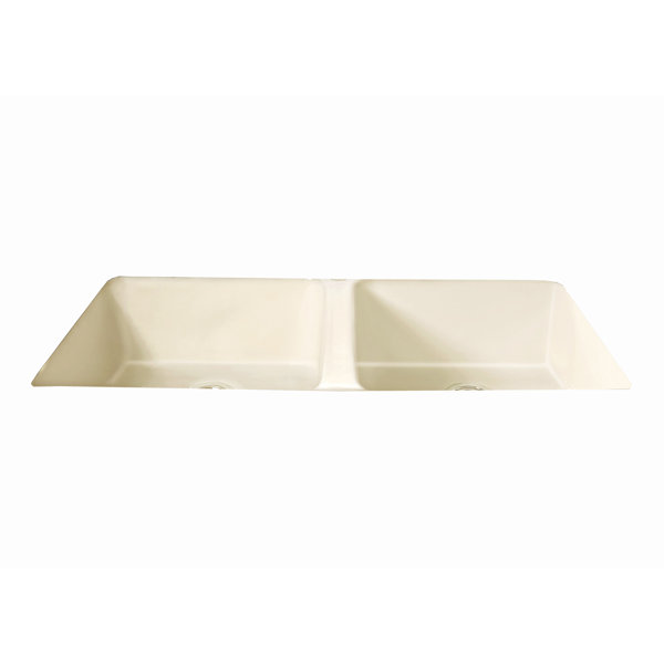 CECO Big Corona 43'' L Undermount Double Bowl Cast Iron Kitchen Sink ...
