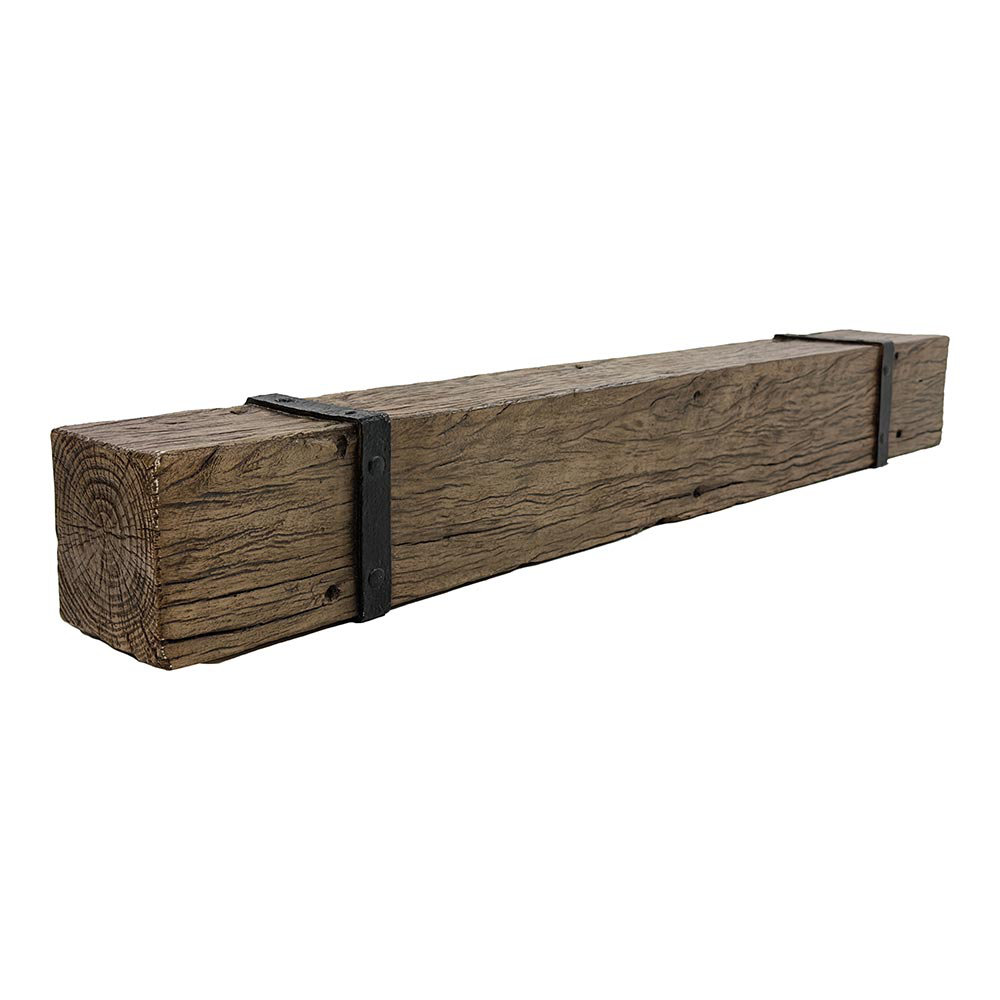 Modern Ember Thermastone Concrete Fireplace Mantel Shelf | Banded Style ...