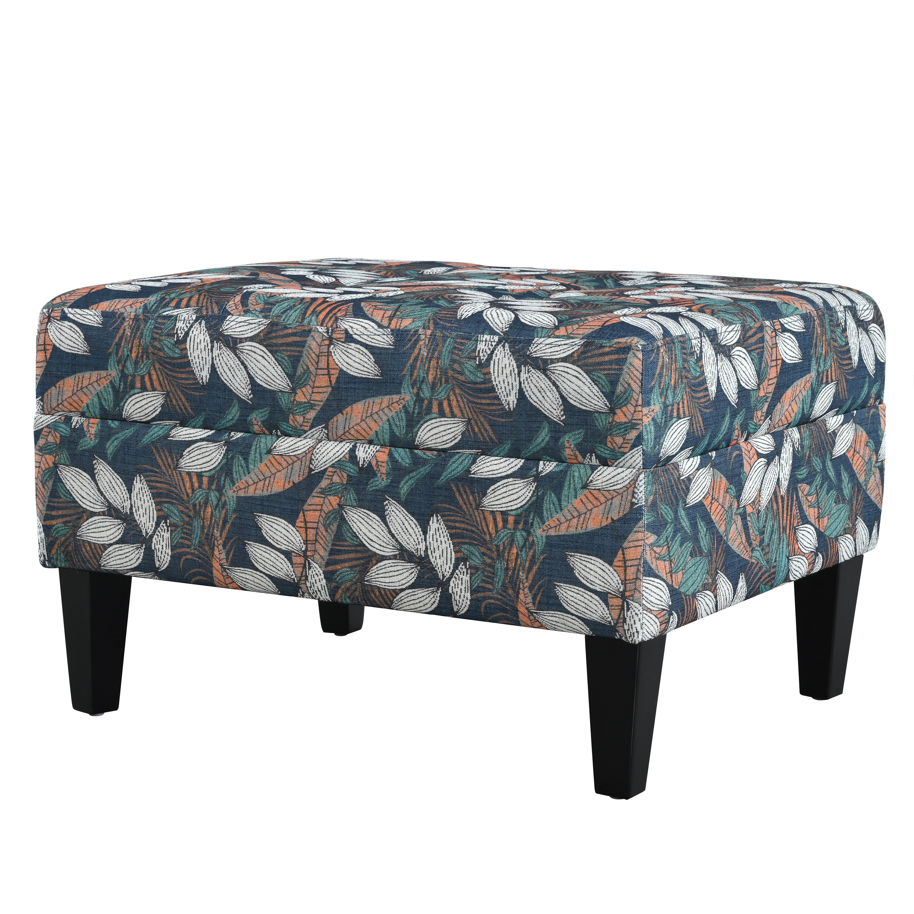 Latitude Run® Versatile Fabric Ottoman with Cushioned Top and Sturdy ...