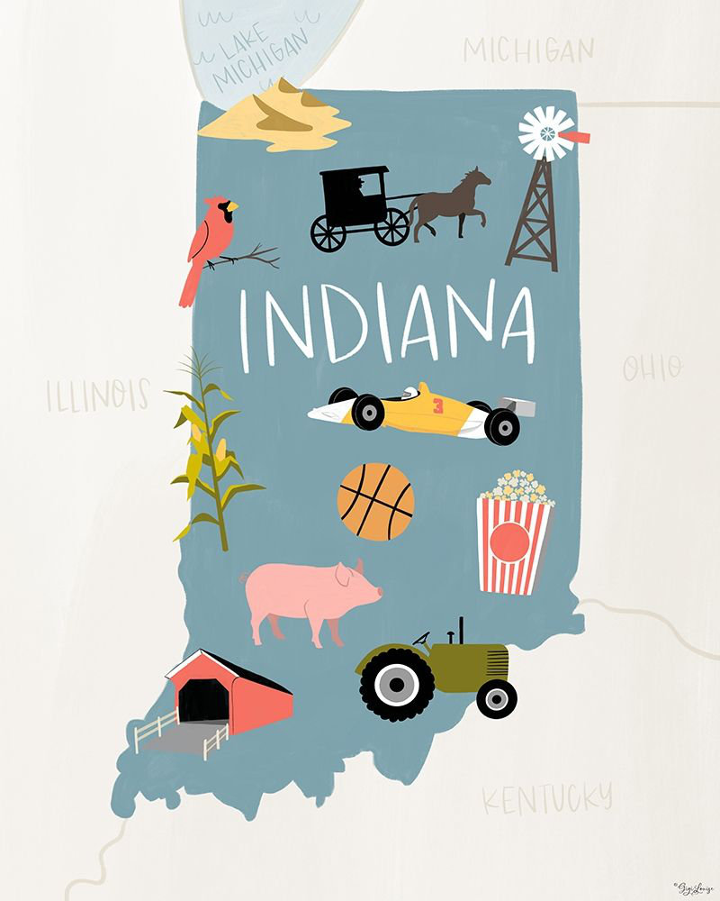 Rosalind Wheeler Indiana Icons Poster Print By Gigi Louise (24 X 36 ...
