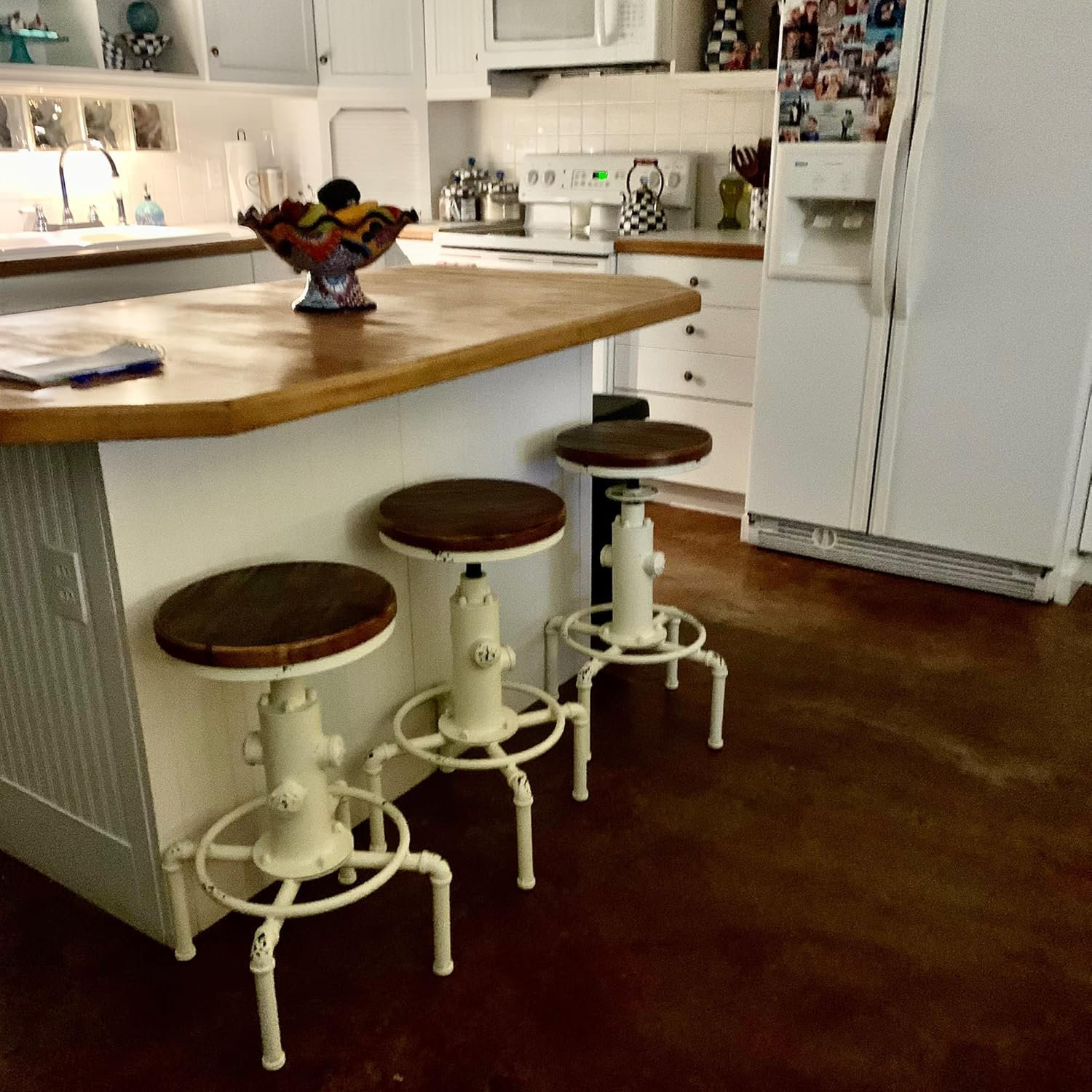 Trent Austin Design® Antique Vintage Industrial Barstool Solid Wood ...