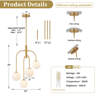 Mercer41 4/6 - Light Dimmable Sputnik Modern Linear Chandelier with ...