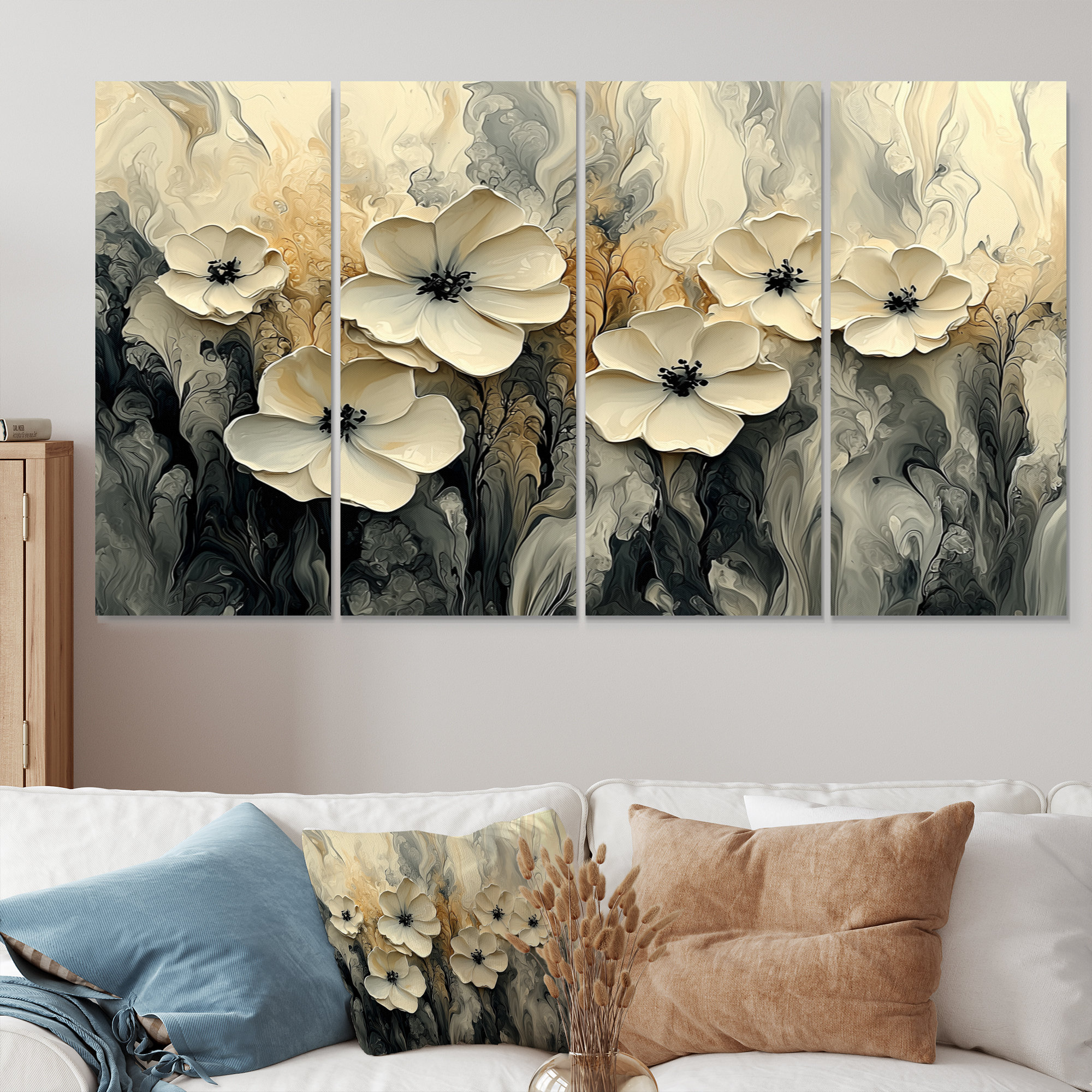 Winston Porter Beck - Flowers Wall Art - Modern Wall Art Set 4 Piece ...