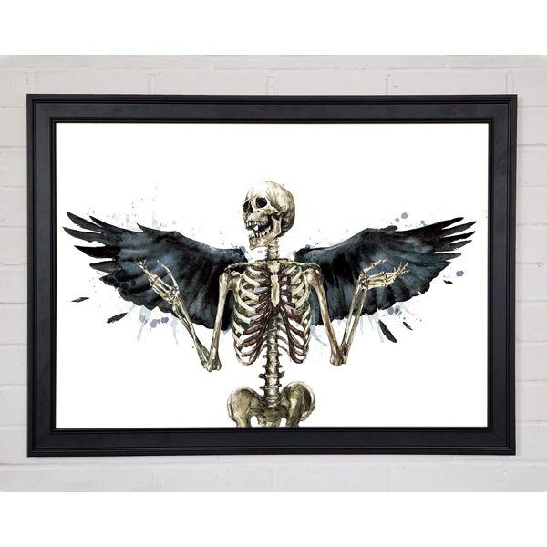 Happy Larry Skeleton Angel Wings Framed Print | Wayfair.co.uk