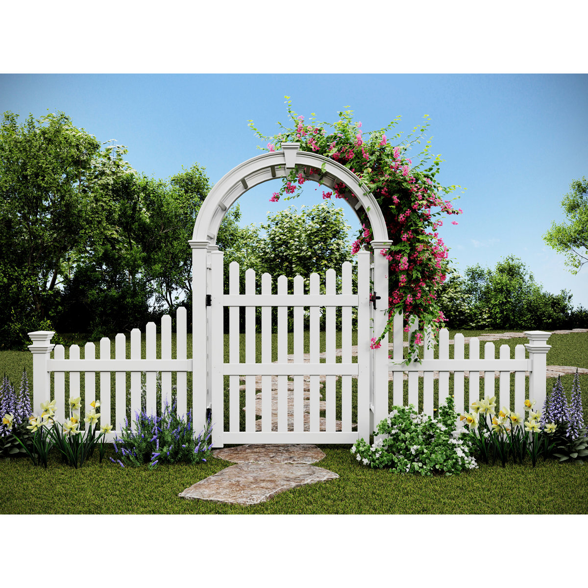 Vita Nantucket Deluxe Arbor With Gate And Wings | Wayfair