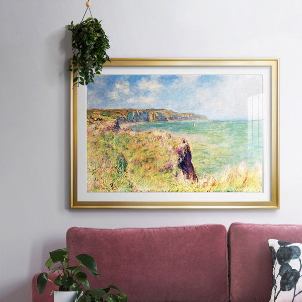 Vault W Artwork Edge of the Cliff at Pourville, 1882-FramedFramed Print ...