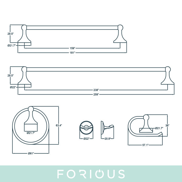 FORIOUS 4 - Piece Bathroom Hardware Set & Reviews | Wayfair
