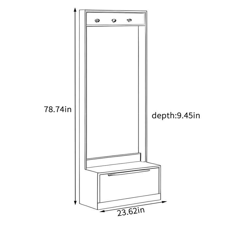 Elegant Home Furnishings.s Solid Oak Hall Tree with Hooks | Wayfair