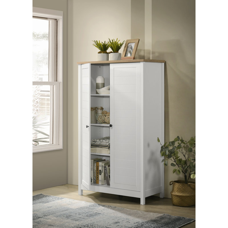Lark Manor™ Barnhart 35" Storage Cabinet Framed Slatted Panel Design ...