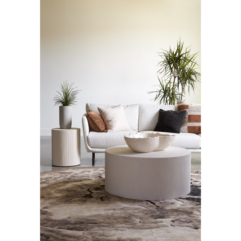 Phillips Collection Groovy Drum Coffee Table in White Stone | Wayfair