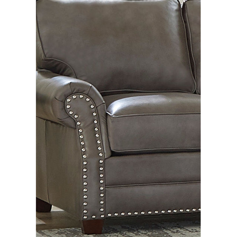Sofa Web Vernon 84" Genuine Leather Rolled Arm Sofa | Wayfair