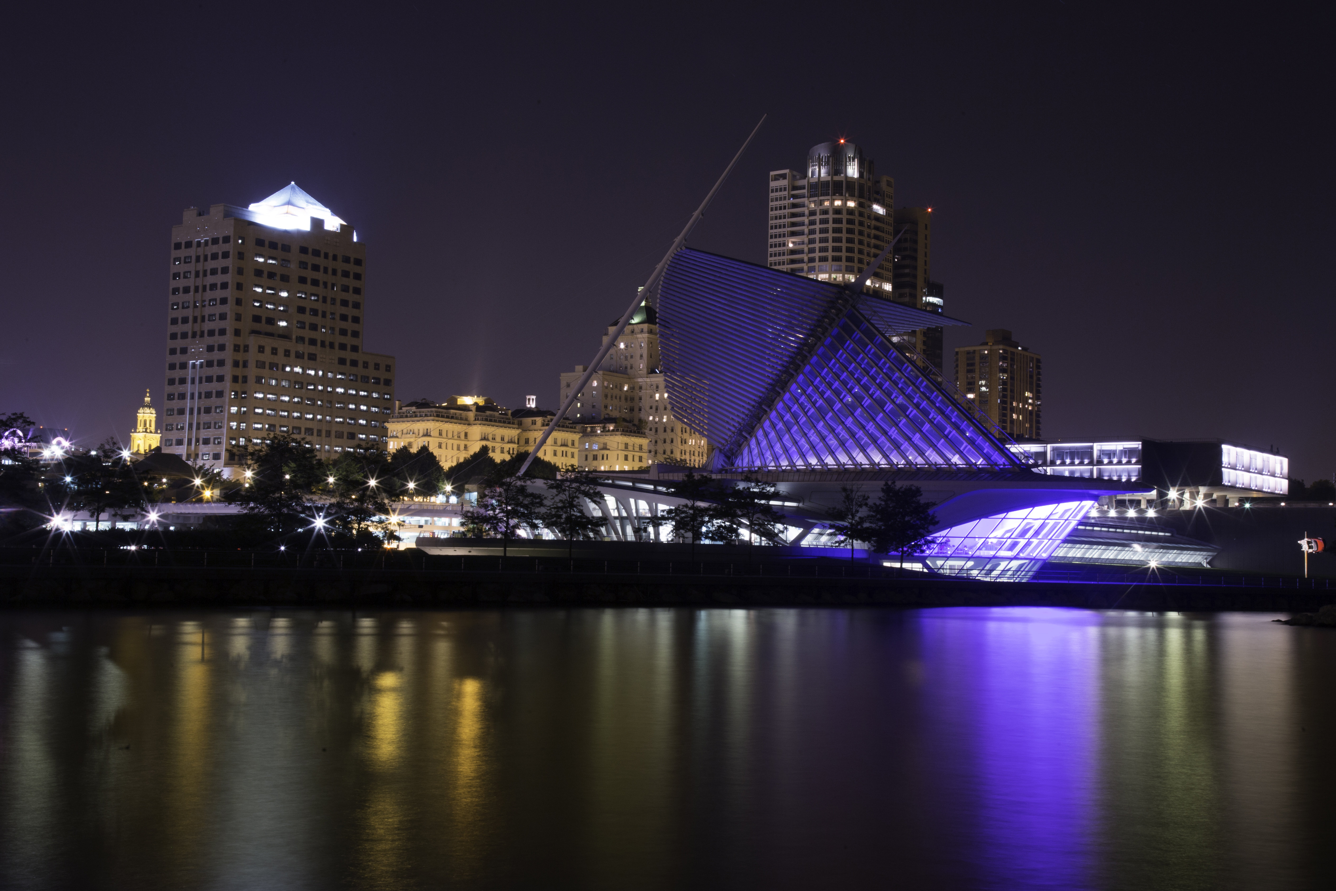 Ebern Designs Milwaukee Night Skyline - Wrapped Canvas Photograph | Wayfair