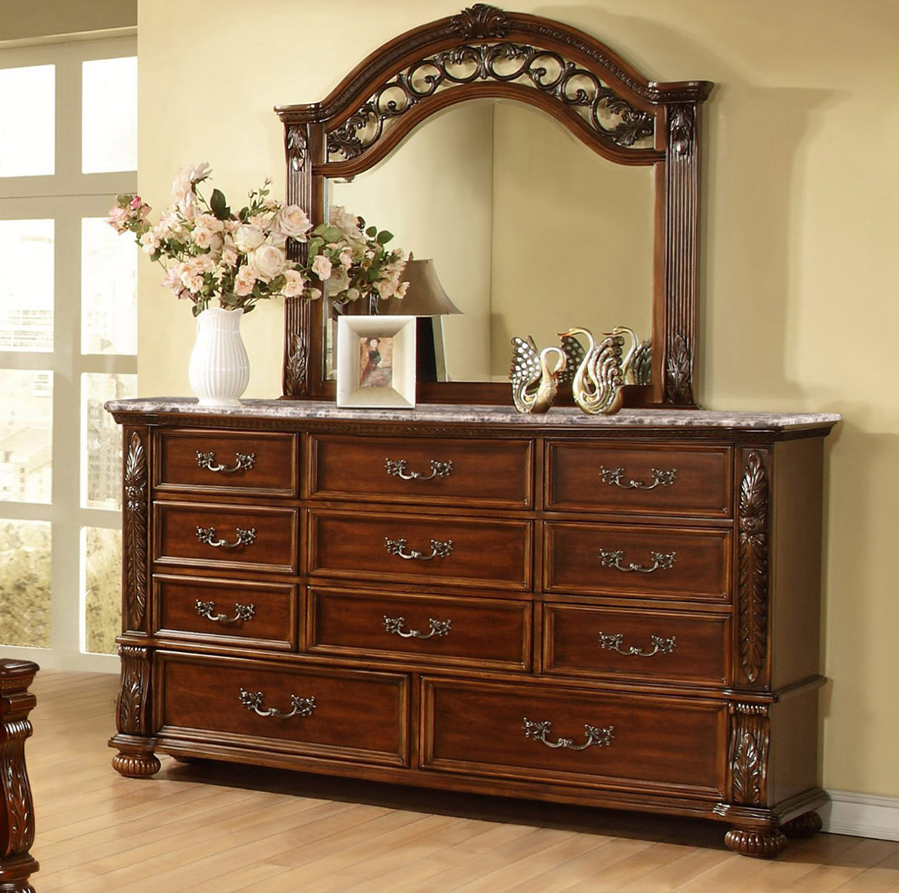Bloomsbury Market Amajae 11 Drawer 68" W Solid Wood Dresser with Mirror ...