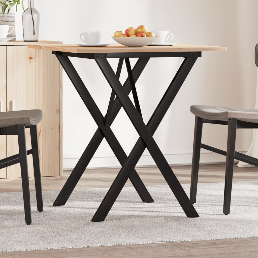 DEvidaxl vidaXL Dining Table X-Frame Solid Wood Pine and Steel ...